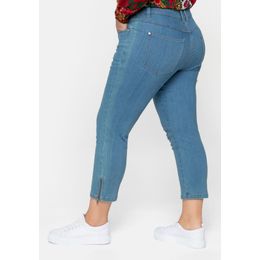 sheego by Joe Browns Große Größen: Schmale 7/8-Jeans mit Zipper am Saum, light blue Denim, Gr.56