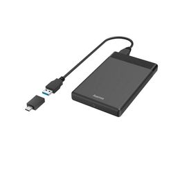 Hama Festplatten-Gehäuse USB-Festplattengehäuse für 2,5" SSD u. HDD-Festplatten Adapter, schwarz