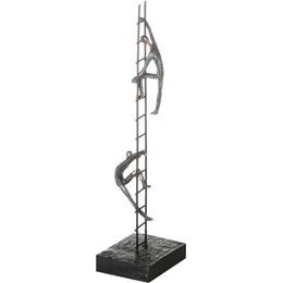 Casablanca by Gilde Dekofigur Skulptur Balance of Power, silber (1 St), Dekoobjekt, Höhe 43 cm, mit Spruchanhänger, Wohnzimmer, silberfarben