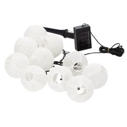 buttinette Solar LED Lampion-Lichterkette, weiß