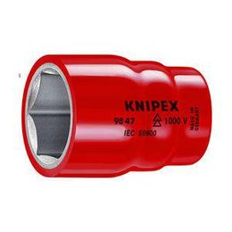 Knipex Ratschensteckschlüssel, VDE, 1/2", E-Torx, 27 mm - 98 47 27