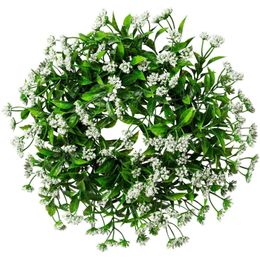 Kunstkranz Ruscus-Kranz, Creativ green, Höhe 10 cm, weiß