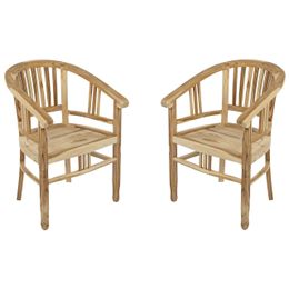 SAM® SAM 2er Set Teak-Holz Massiv Gartensessel Moreno, Stuhl mit Armlehnen, für Balkon, Terrasse