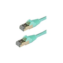 StarTech 0.5m Aqua Cat6a / Cat 6a Shielded Ethernet Patch Cable 0.5 m - patch cable - 50 cm - aqua