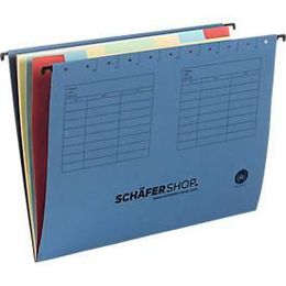 Schäfer Shop Schäfer Shop Select Fächer-Hängemappe, für Formate bis DIN A4, Karton, blau, 5 Stück