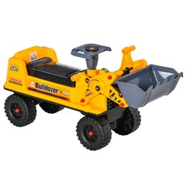 HOMCOM Kinder Bulldozer mit Stauraum Gelb, Schwarz 70 x 26 x 37 cm (LxBxH)