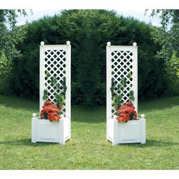 KHW Pflanzkasten mit Spalier 43 cm - 2er-Set, wei&szlig;