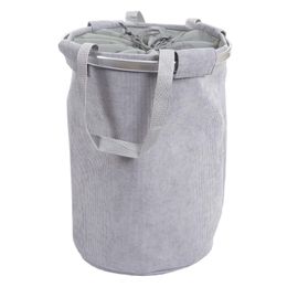 Wäschesammler MCW-C34, Laundry Wäschekorb Wäschesack Wäschebehälter mit Kordelzug, Henkel 55x39cm 65l ~ cord grau