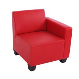 MCW Modular Seitenteil rechts, Sessel mit Armlehne Moncalieri, Kunstleder ~ rot