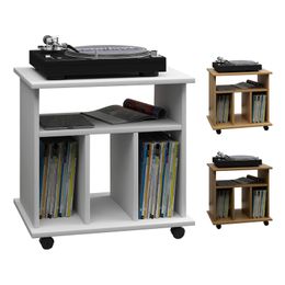 Vcm Holz Media-Regal Regal mit Rollen Ma&szlig;e: H. 59 x B. 60 x T. 45 cm - Retal