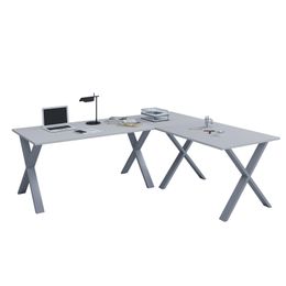 Vcm Eckschreibtisch Schreibtisch Computer Winkeltisch Lona 50 X Silber
