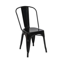 Stuhl MCW-A73, Bistrostuhl Stapelstuhl, Metall Industriedesign stapelbar ~ schwarz