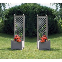 KHW Pflanzkasten mit Spalier 43 cm - 2er-Set, grau