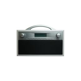 Elta DAB+ Radio MP3 Wecker LCD-Display Holzgeh&auml;use Silber/ Grau