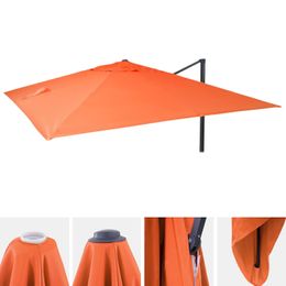Ersatz-Bezug f&uuml;r Luxus-Ampelschirm MCW-A96, Sonnenschirmbezug Ersatzbezug, 3,5x3,5m (&Oslash;4,95m) Polyester 4kg ~ terracotta