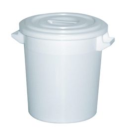 BRB Kunststofftonne 75 Liter mit Deckel, wei&szlig;