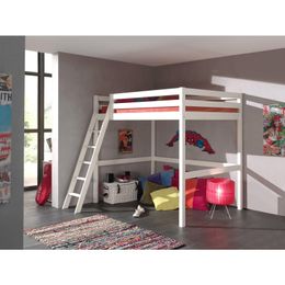Vipack Hochbett Kiefer massiv 140 x 200 cm, wei&szlig;