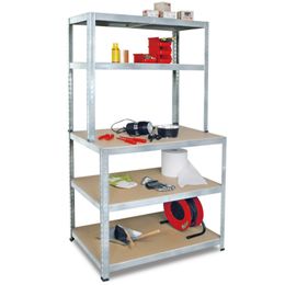 BRB 74222 Arbeits- und Packtisch, verzinkt - 90 x 180 x 40/60 cm