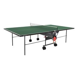 Sponeta Outdoor Tischtennisplatte mit Schl&auml;gerset und Abdeckh&uuml;lle gr&uuml;n