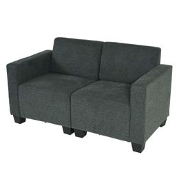 MCW Modular 2-Sitzer Sofa Couch Moncalieri, Stoff/Textil ~ anthrazit-grau