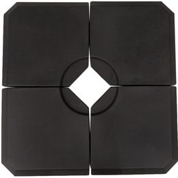 Outsunny Schirmständer 4-teilig schwarz 100 x 100 x 9,5 cm (LxBxH)