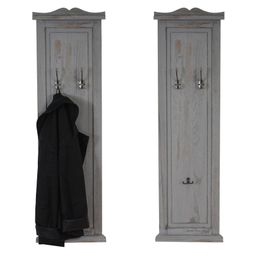 MCW 2er-Set Garderobe H33, Wandgarderobe Garderobenpaneel, Wandhaken Holz 109x28x4cm ~ grau shabby