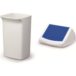 Durable Abfallbehälter-Set DURABIN Flip 40 Liter, weiß/blau