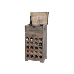 MCW Weinregal Torre T323, Flaschenregal Regal für 20 Flaschen, 94x48x31cm, Shabby-Look, Vintage ~ braun