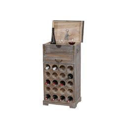 MCW Weinregal Torre T323, Flaschenregal Regal f&uuml;r 20 Flaschen, 94x48x31cm, Shabby-Look, Vintage ~ braun
