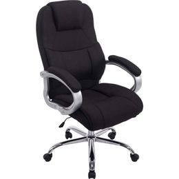 CLP B&uuml;rostuhl ergonomisch Apoll XL, h&ouml;henverstellbar drehbar, mit Armlehnen und Wippmechanismus, Stoffbezug schwarz, Schreibtischstuhl f&uuml;r B&uuml;ro
