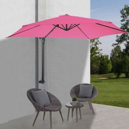 MCW Wandschirm Acerra, Ampelschirm Balkonschirm Sonnenschirm, 3m neigbar, Polyester Alu/Stahl 9kg ~ pink-rosarot