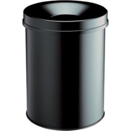 Durable Papierkorb mit Flammlöschkopf, 15 Liter, schwarz