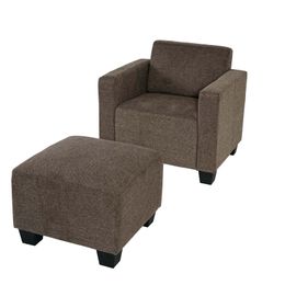 MCW Modular Sessel Loungesessel mit Ottomane Moncalieri, Stoff/Textil ~ braun