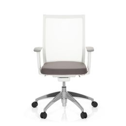 hjh OFFICE Profi B&uuml;rostuhl ASPEN WHITE Stoff / Netzstoff mit Armlehnen (h&ouml;henverstellbar)