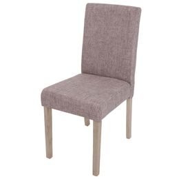 MCW Esszimmerstuhl Littau, Küchenstuhl Stuhl, Stoff/Textil ~ grau, braune Beine