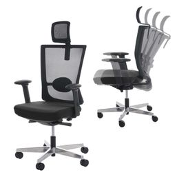 MCW Bürostuhl MERRYFAIR Karlstad, Schreibtischstuhl, Sliding-Funktion ergonomisch ~ schwarz, mit Kopfstütze