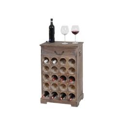 MCW Weinregal Torre T324, Flaschenregal Regal f&uuml;r 20 Flaschen, 76x48x31cm, Shabby-Look, Vintage ~ braun