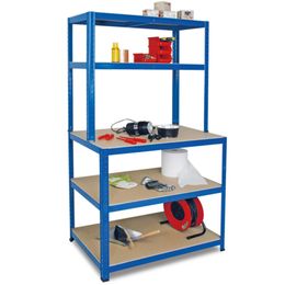 BRB 74221 Arbeits- und Packtisch, blau - 90 x 180 x 40/60 cm