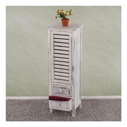 MCW Kommode Schrank, 90x30x25cm, Shabby-Look, Vintage ~ wei&szlig;