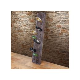 MCW Deko-Weinregal, R&uuml;ttelbrett Flaschenregal f&uuml;r 20 Flaschen, Shabby-Look Vintage ~ braun