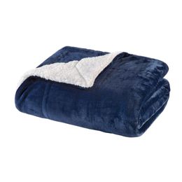 Wohnwohl® Flauschige Sherpa Kuscheldecke • Mikrofaser Wohndecke • Fleecedecke als Sofaüberwurf • Sofadecke/Tagesdecke/Wohnzimmerdecke • Teddyfleece Decke für Bett und Sofa