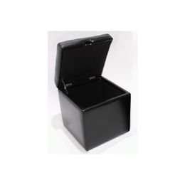 MCW Sitzhocker Carrara, Leder + Kunstleder, 45x44x44cm schwarz
