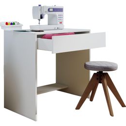 Vcm Holz Schreibtisch Computertisch mit Schublade H. 75 x B. 77 x T. 50 cm B&uuml;rom&ouml;bel Nitolda