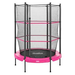 Salta Junior Trampoline f&uuml;r In- und Outdoor - rund - &Oslash;140cm - Schutzrand Pink