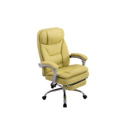 CLP XL Bürostuhl TROY mit Armlehne, Stoff-Bezug, Relaxsessel mit Fußstütze ausziehbar, Chefsessel, Belastbarkeit bis 160 kg,