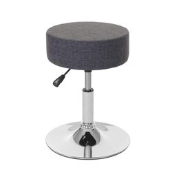 Hocker MCW-C22, Sitzhocker Schminkhocker, h&ouml;henverstellbar &Oslash; 35cm ~ Textil, grau