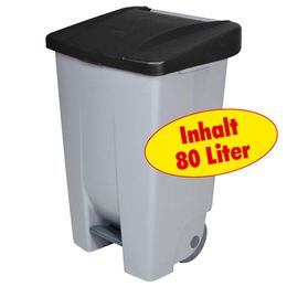 BRB Tret-Abfalleimer 80 Liter, schwarz