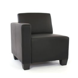 MCW Modular Seitenteil links, Sessel mit Armlehne Moncalieri, Kunstleder ~ schwarz