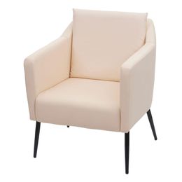 Lounge-Sessel MCW-H93a, Sessel Cocktailsessel Relaxsessel ~ Kunstleder creme-beige