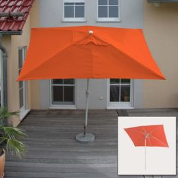 MCW Sonnenschirm Castellammare, Gartenschirm, 2x3m rechteckig neigbar, Polyester/Alu 4,5kg UV-Schutz 50+ ~ terracotta